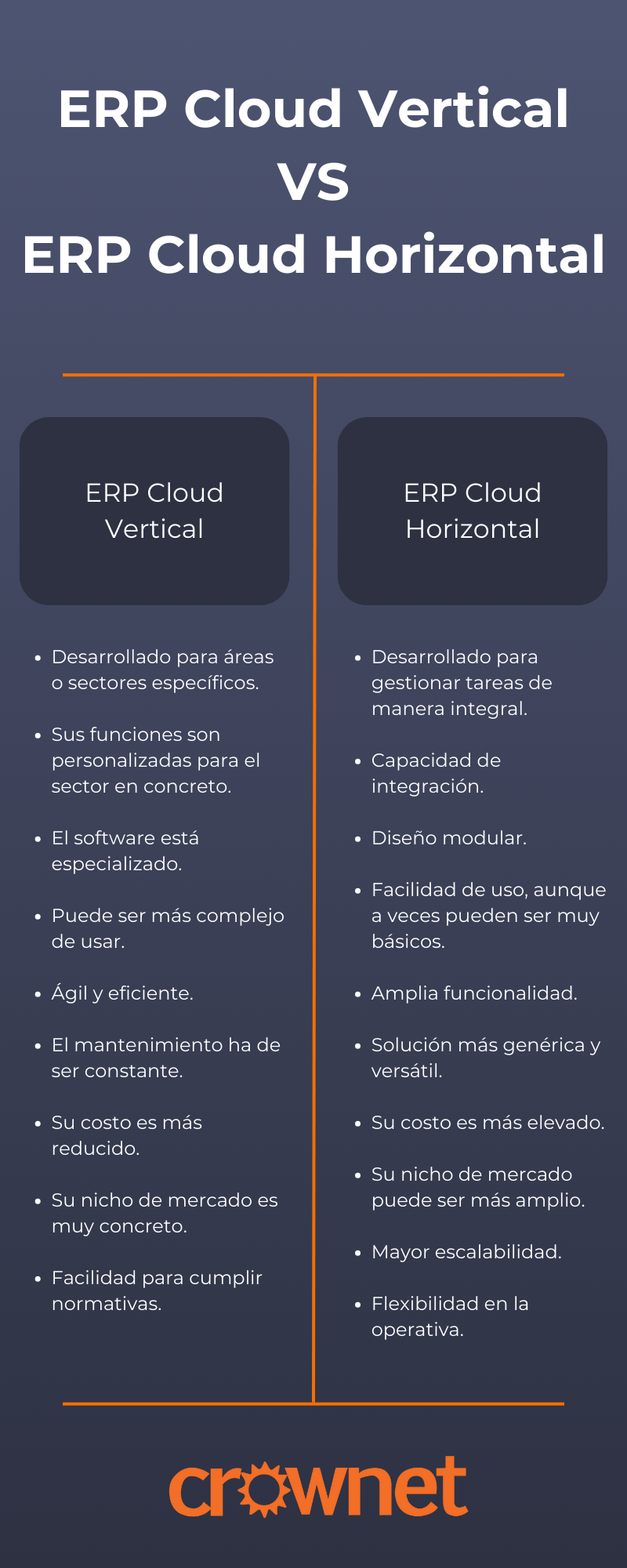 ERP Cloud Horizontal VS ERP Cloud Vertical | Blog de Crownet